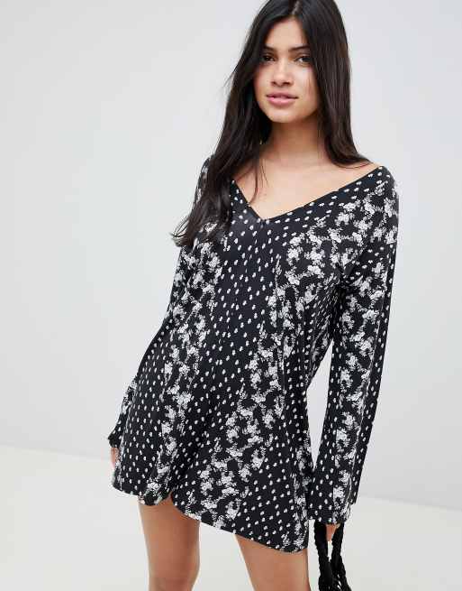ASOS DESIGN swing playsuit in mixed ditsy print | ASOS