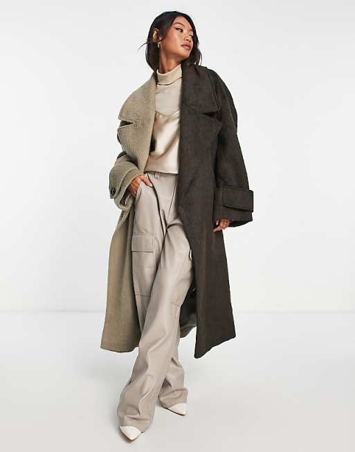 ASOS DESIGN – Szarobeżowy płaszcz oversize z łączonych materiałów | ASOS ASOS DESIGN – Szarobeżowy płaszcz oversize z łączonych materiałów | ASOS
