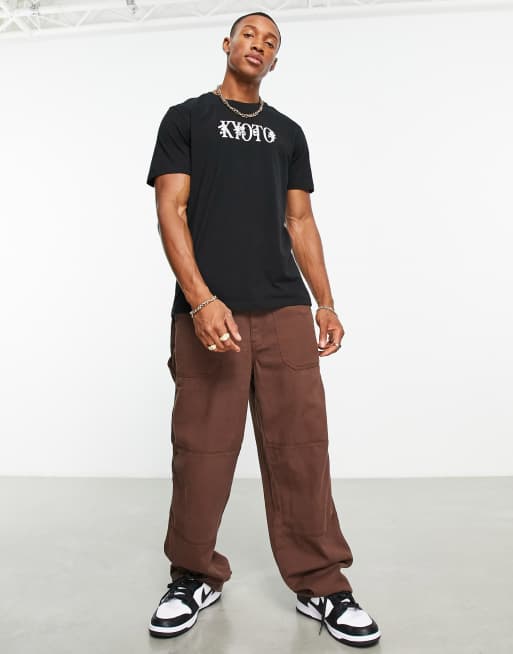 ASOS DESIGN t-shirt in black with city chest print | ASOS