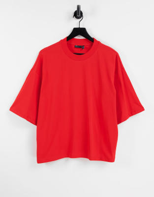 ASOS DESIGN t-shirt in oversized boxy fit in red | ASOS