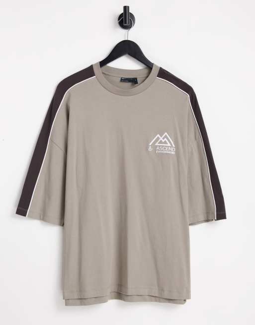 Asos Design T Shirt Oversize Color Block Avec Imprimé à Lavant