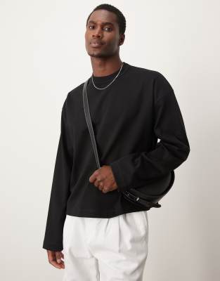 ASOS DESIGN - T-shirt oversize coupe carrée en maille interlock de qualité supérieure à manches ...