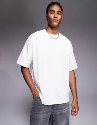 ASOS DESIGN - T-shirt oversize en maille interlock de qualité supérieure - Blanc | ASOS