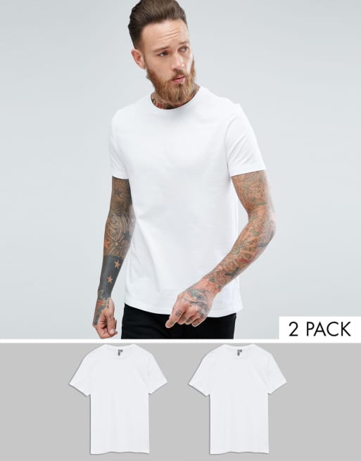 Asos Design T Shirt With Crew Neck 2 Pack Save Asos