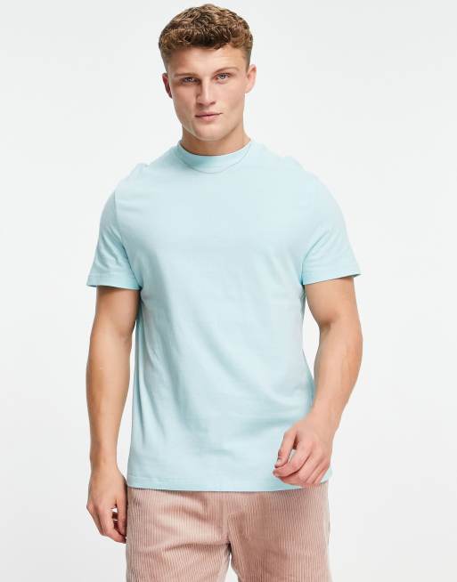 ASOS DESIGN t-shirt with crew neck in light blue - MBLUE | ASOS