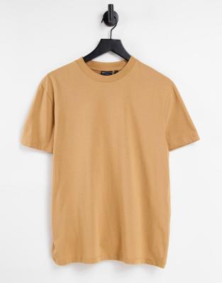 ASOS DESIGN T-shirt with crew neck in tan heather - BROWN | ASOS