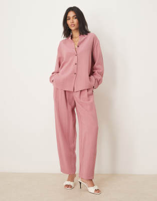 ASOS DESIGN tab detail tapered trouser & open back top co-ord in dusty ...