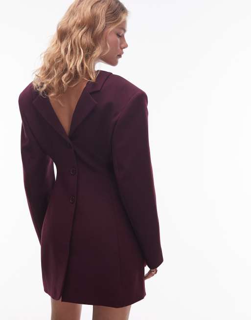 ASOS DESIGN tailored sculpted blazer dress in plum | ASOS