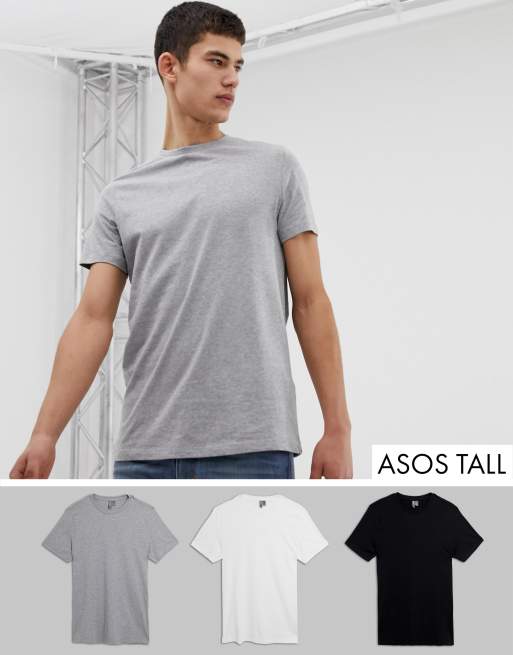 Asos Design Tall 3 Pack T Shirt With Crew Neck Save Asos