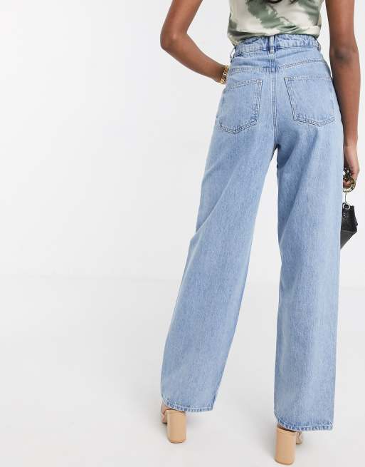 ASOS DESIGN Tall high rise 'Relaxed' dad jeans in midwash | ASOS