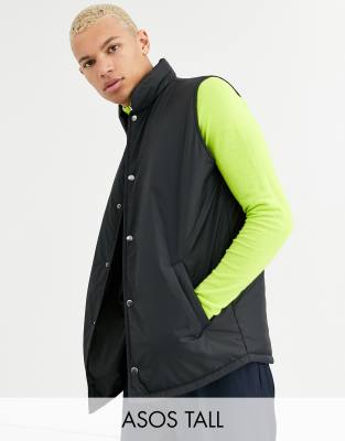 ASOS DESIGN Tall puffer vest in black | ASOS