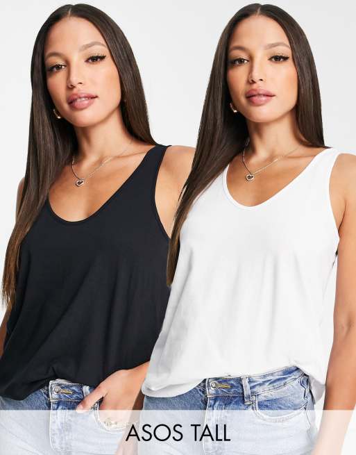 Asos Design Tall Ultimate Trägertops Aus Baumwollmix Mit U Boot