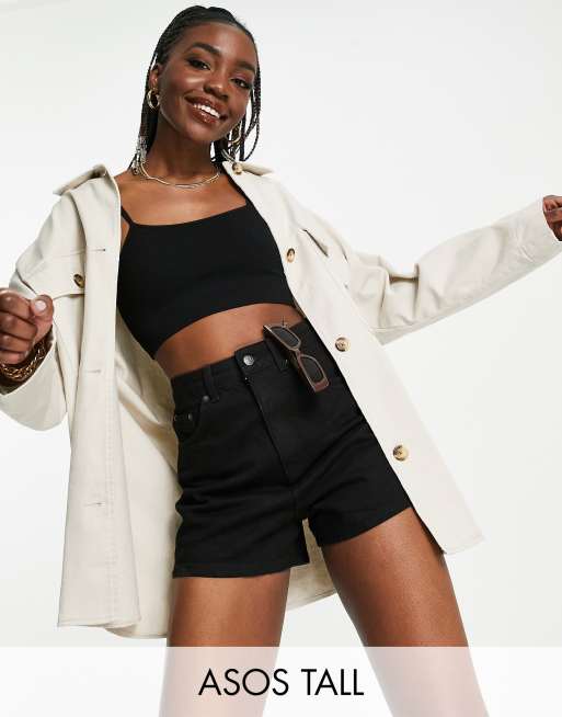 ASOS DESIGN Tall washed oversized shacket in stone | ASOS