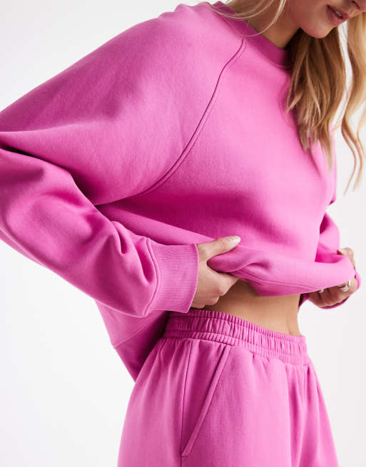 ASOS DESIGN Tall wide leg brushback sweatpants in pink | ASOS