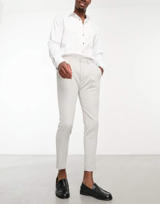 ASOS DESIGN tapered smart pants in mid gray | ASOS
