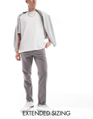 ASOS DESIGN tapered washed chino in gray | ASOS