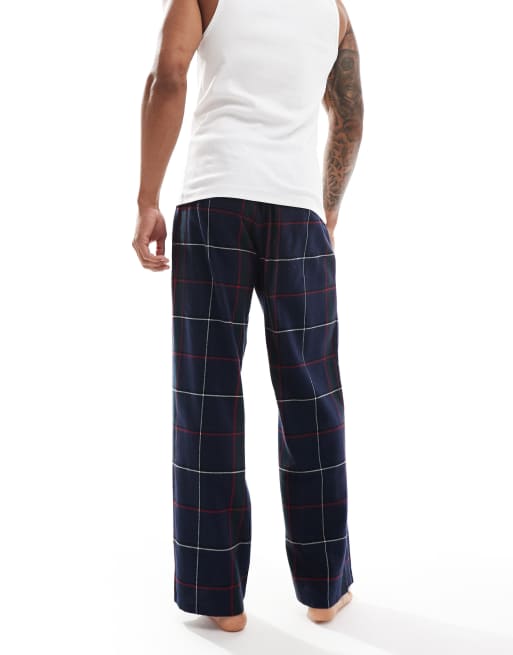 ASOS DESIGN tartan lounge pants in navy | ASOS