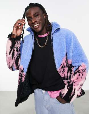 ASOS DESIGN teddy borg walker jacket with scenic print | ASOS