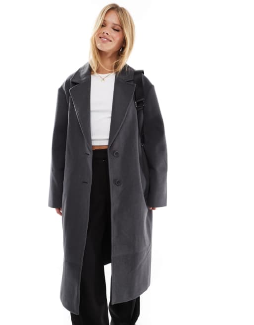 ASOS DESIGN throw-on formal coat in charcoal | ASOS