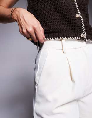 ASOS DESIGN tie waist blazer and tailored shorts set in buttermilk | ASOS