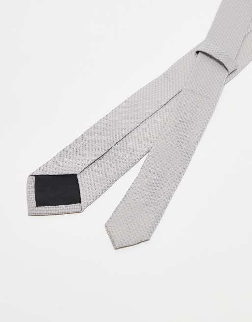ASOS DESIGN tie with texture in grey | ASOS