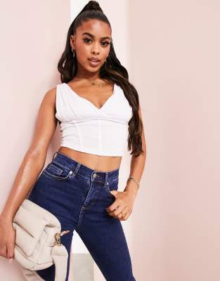 ASOS DESIGN - Top cache-cœur style corset - Blanc | ASOS