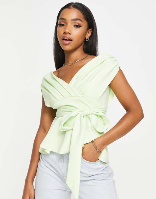 Asos Design Top Van Scubastof Met Afhangende Schouders In