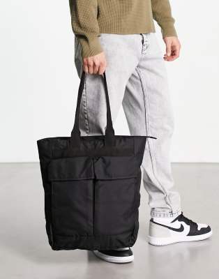 ASOS DESIGN tote bag with tech details in black | ASOS