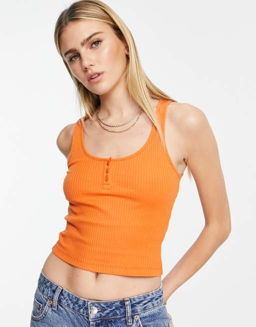 Asos Design Trägertop In Rostrot Mit Knopfleiste Asos