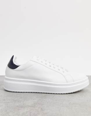 ASOS DESIGN trainers in white with contrast back tab | ASOS