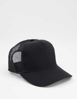 ASOS DESIGN trucker cap in black | ASOS