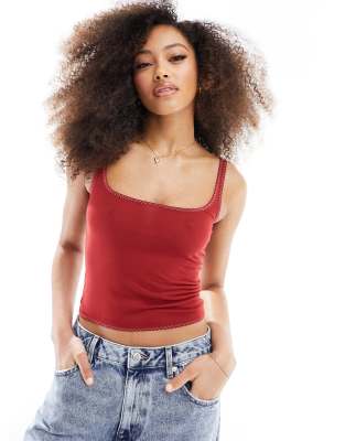 ASOS DESIGN trucker vest top in red | ASOS