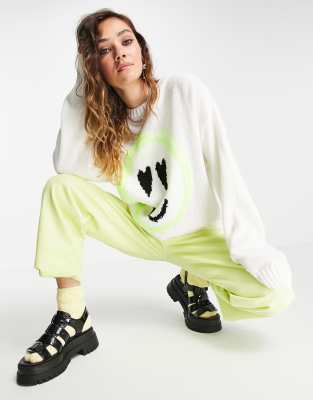 ASOS DESIGN - Trui met smiley in crème | ASOS