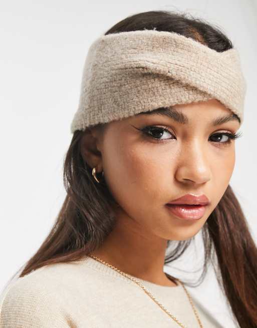 ASOS DESIGN twist front headband in taupe | ASOS