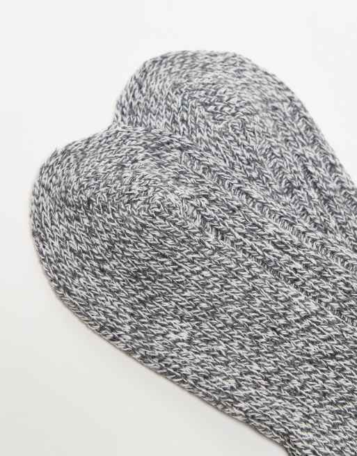 ASOS DESIGN twist yarn socks in light gray heather | ASOS