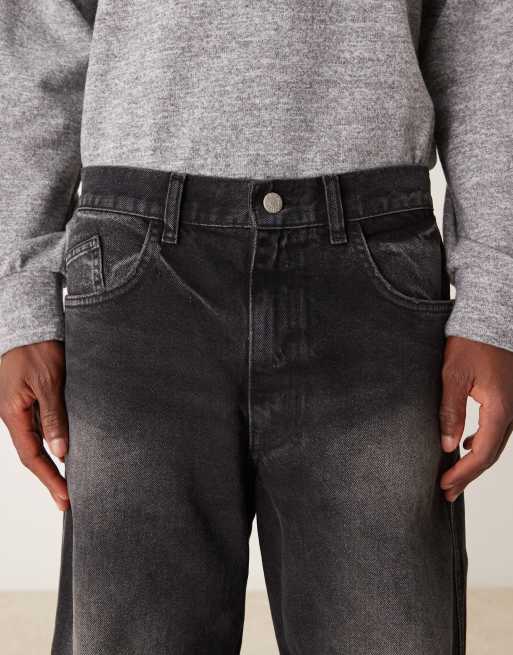 ASOS DESIGN twisted seam jeans in washed black | ASOS