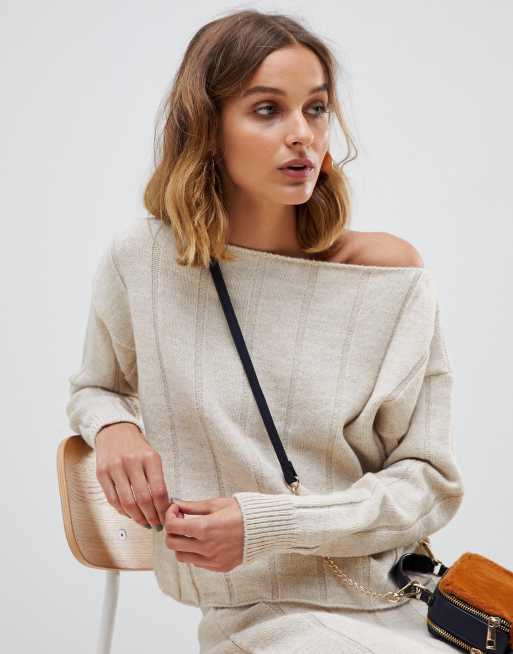 Asos Design Two Piece Sweater In Wide Rib Asos
