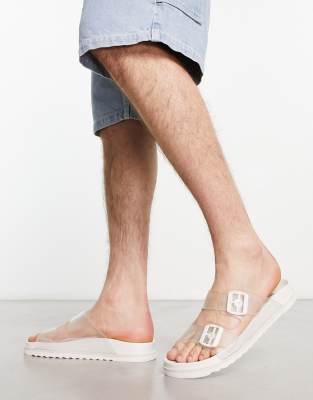 ASOS DESIGN two strap sandals in clear translucent | ASOS