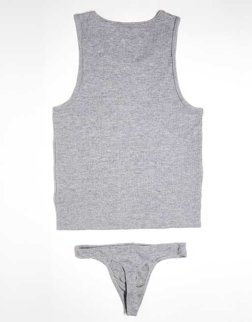 ASOS DESIGN underwear set with tank top and thong in super soft rib | ASOS