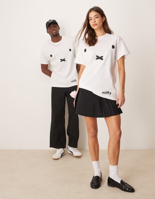 ASOS DESIGN unisex oversized licence t-shirt with Miffy face prints in ...