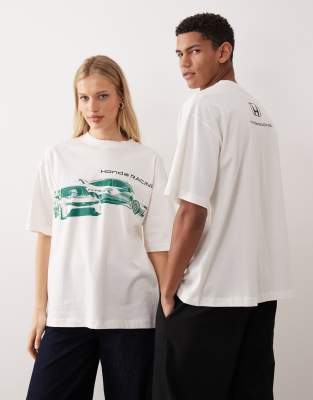ASOS DESIGN unisex oversized t-shirt with Hrc car print in off white | ASOS
