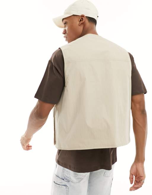 ASOS DESIGN utility vest in ecru | ASOS