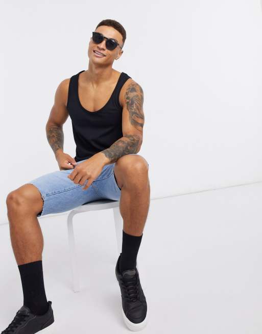 Asos Design Vest In Black Black Asos