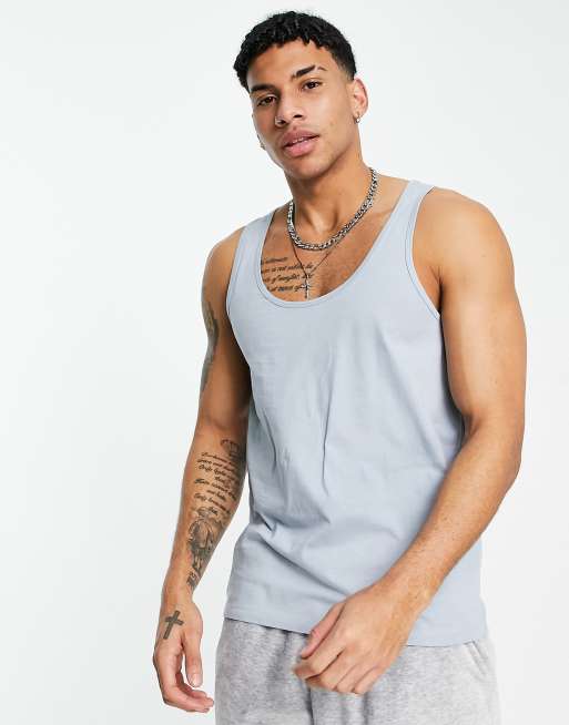 ASOS DESIGN vest in light blue | ASOS