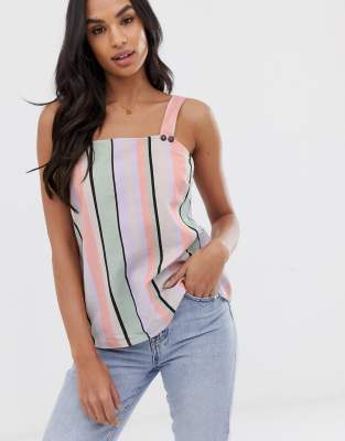 ASOS DESIGN vest with button detail in stripe | ASOS
