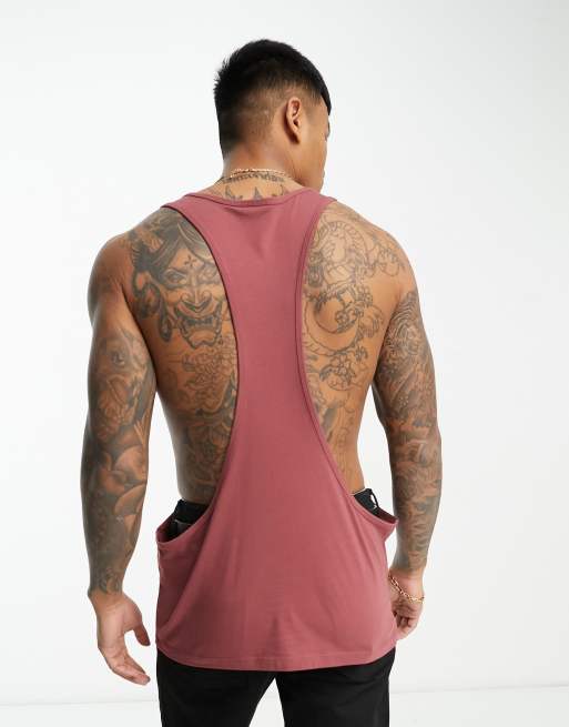 ASOS DESIGN vest with crew neck in dark red | ASOS