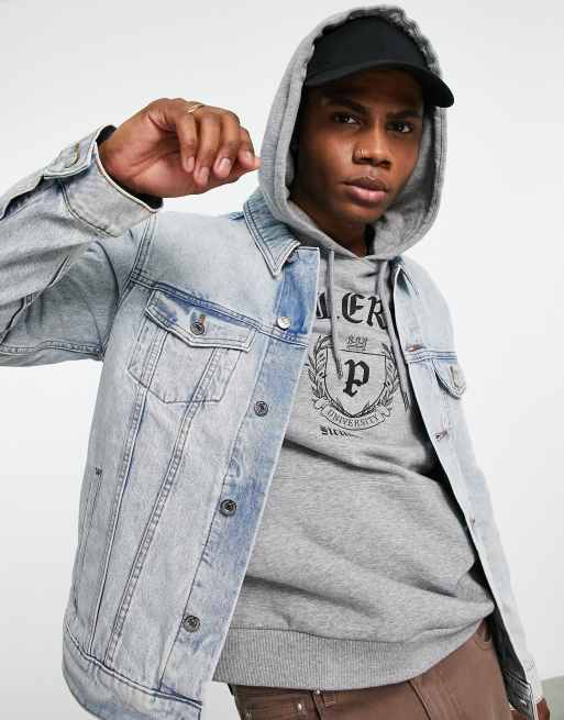 Asos Design Veste En Jean Classique Bleu Clair Délavé Vintage Asos