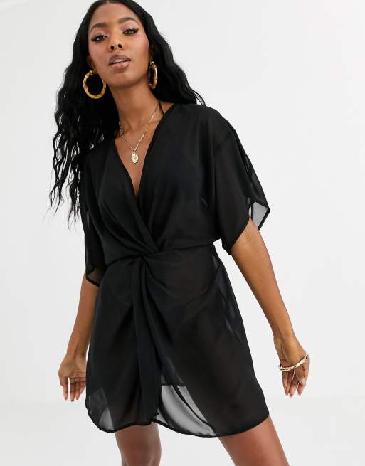 Asos Design Vêtement De Plage En Mousseline Recyclée Avec Torsade Sur