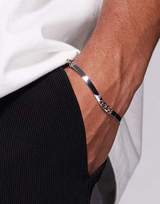 ASOS DESIGN watch strap bracelet in silver | ASOS