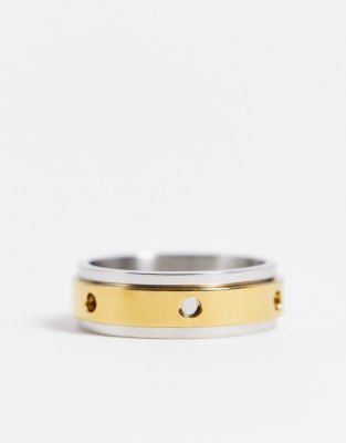 ASOS DESIGN - Waterbestendige, roestvrijstalen dubbelwandige ring met ...